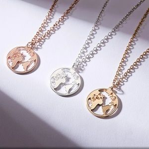 Jewelry | World Map Silver Necklace | Poshmark